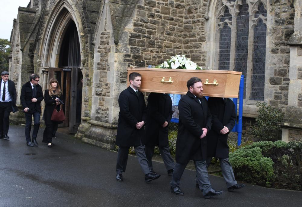 Funeral of Swindon artist Ken White whose work is known worldwide