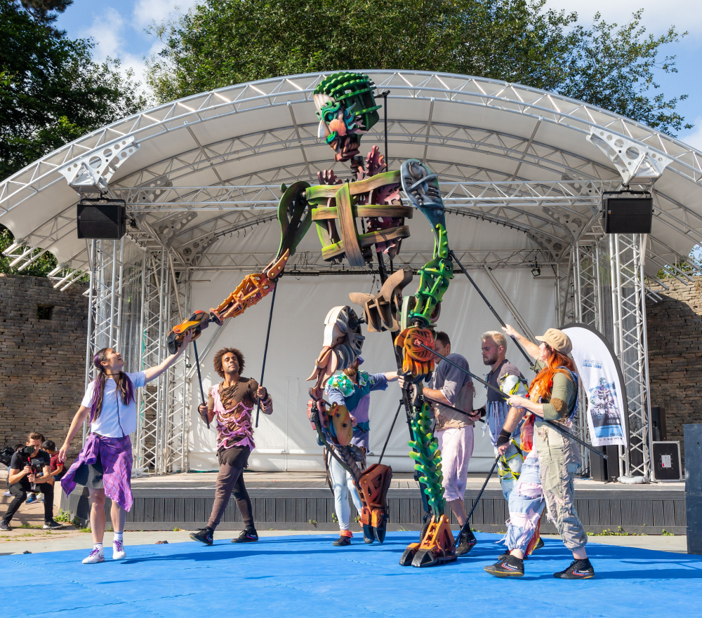 Giant sea puppet visits Swindon town centre to highlight climate crisis