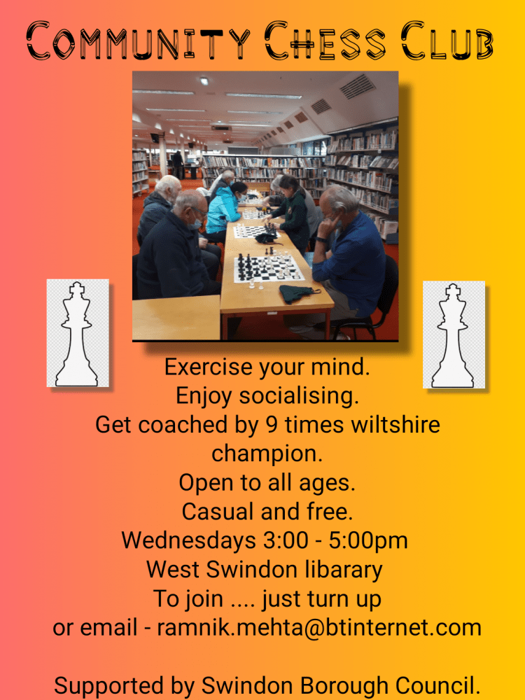 Free weekly Community Chess Club returns to West Swindon