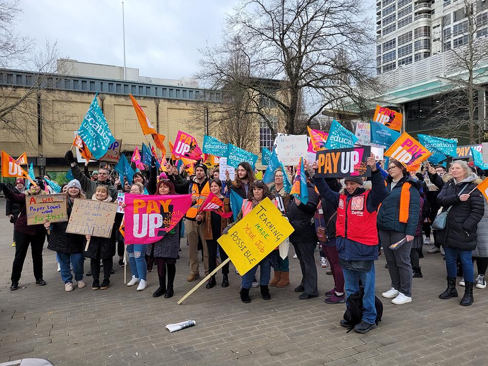 Striking teachers march in Swindon
