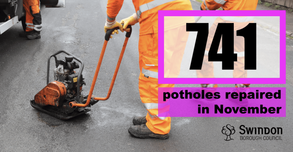 Number of Swindon potholes tackled this year approaches 10,000