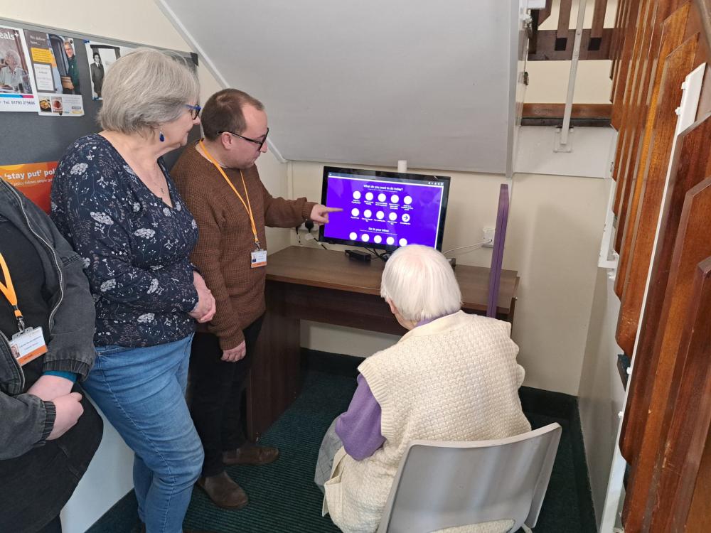 New council self-service machine at Swindon sheltered housing scheme