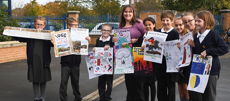 North Swindon pupils look back 950 years and also forward in time